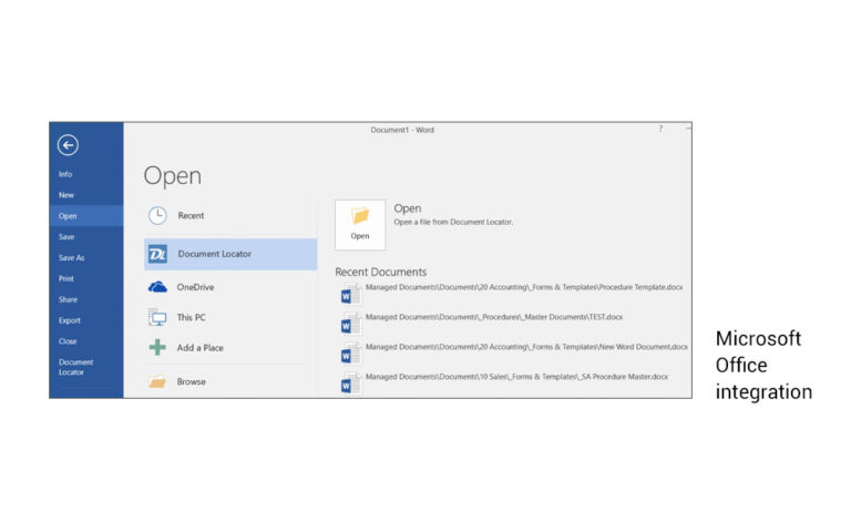 Microsoft Office Integration | Document Locator